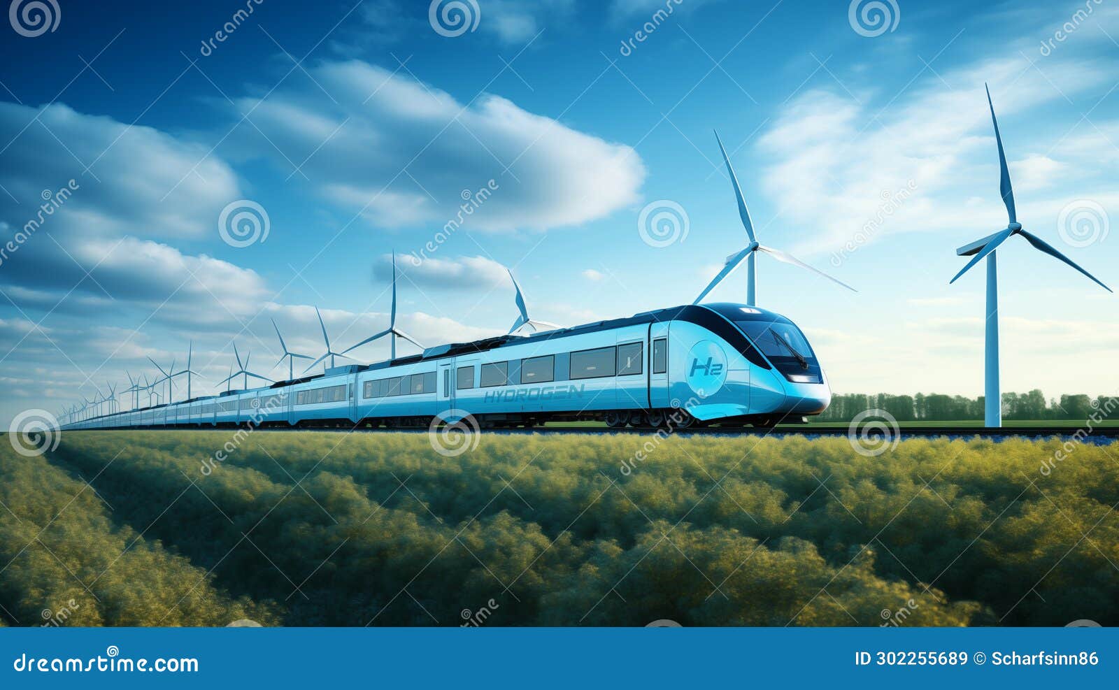 A Hydrogen Fuel Cell Train Concept Stock Image - Image of ...