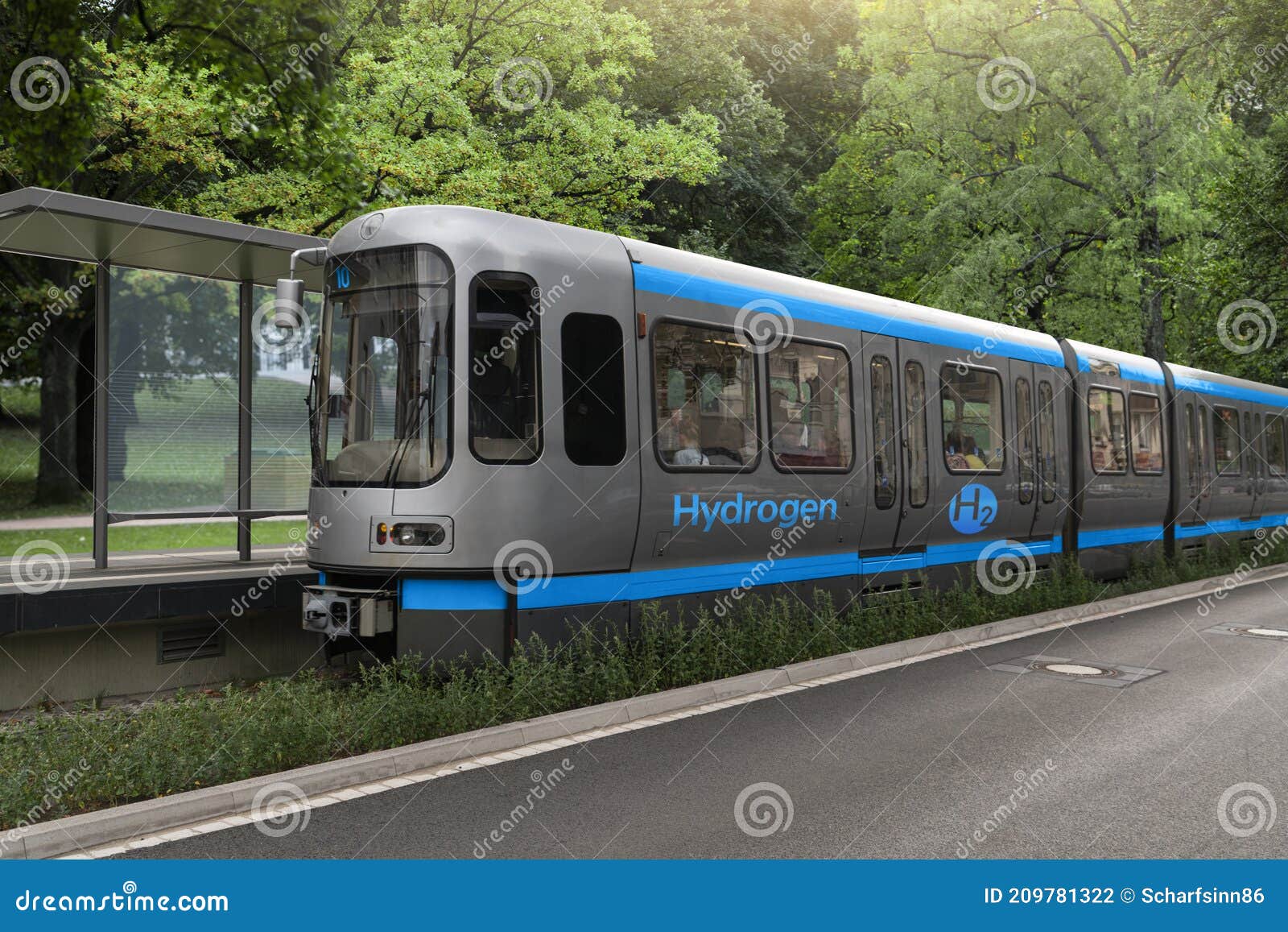 A hydrogen fuel cell train editorial photography. Image of public ...