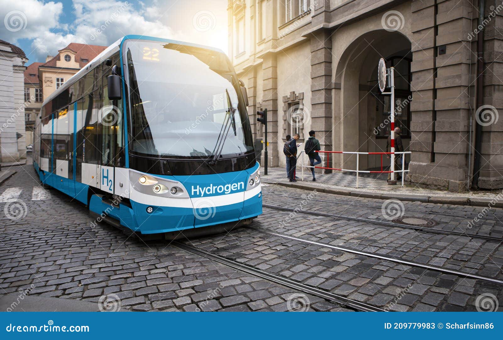 A hydrogen fuel cell tram editorial stock photo. Image of city - 209779983