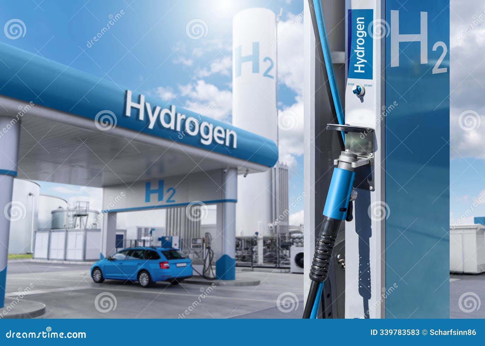 A Hydrogen Fueling Nozzle. Refueling Car With Hydrogen Fuel Stock Image ...