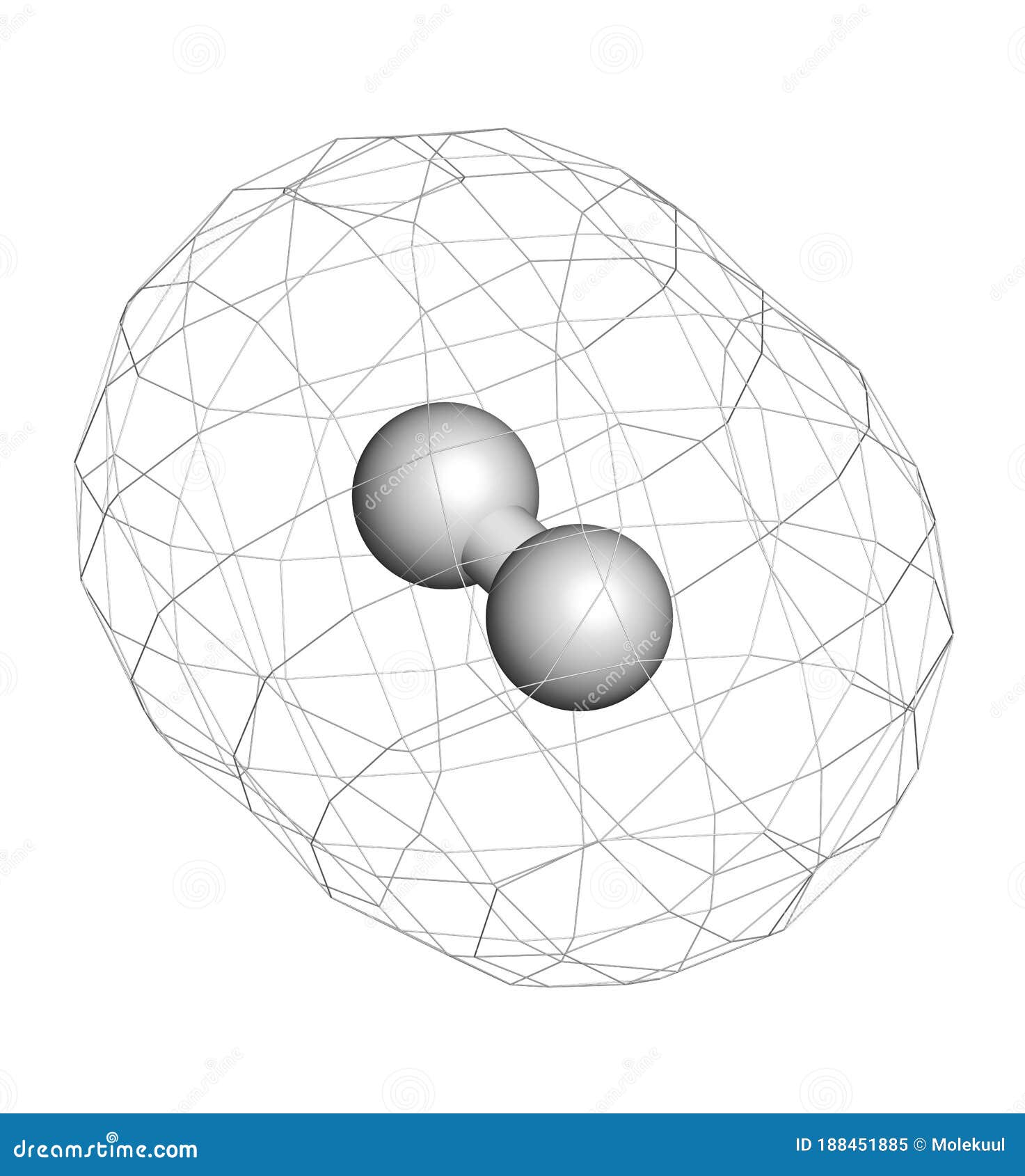 Hydrogen gas H2 molecule. stock illustration. Illustration of ...