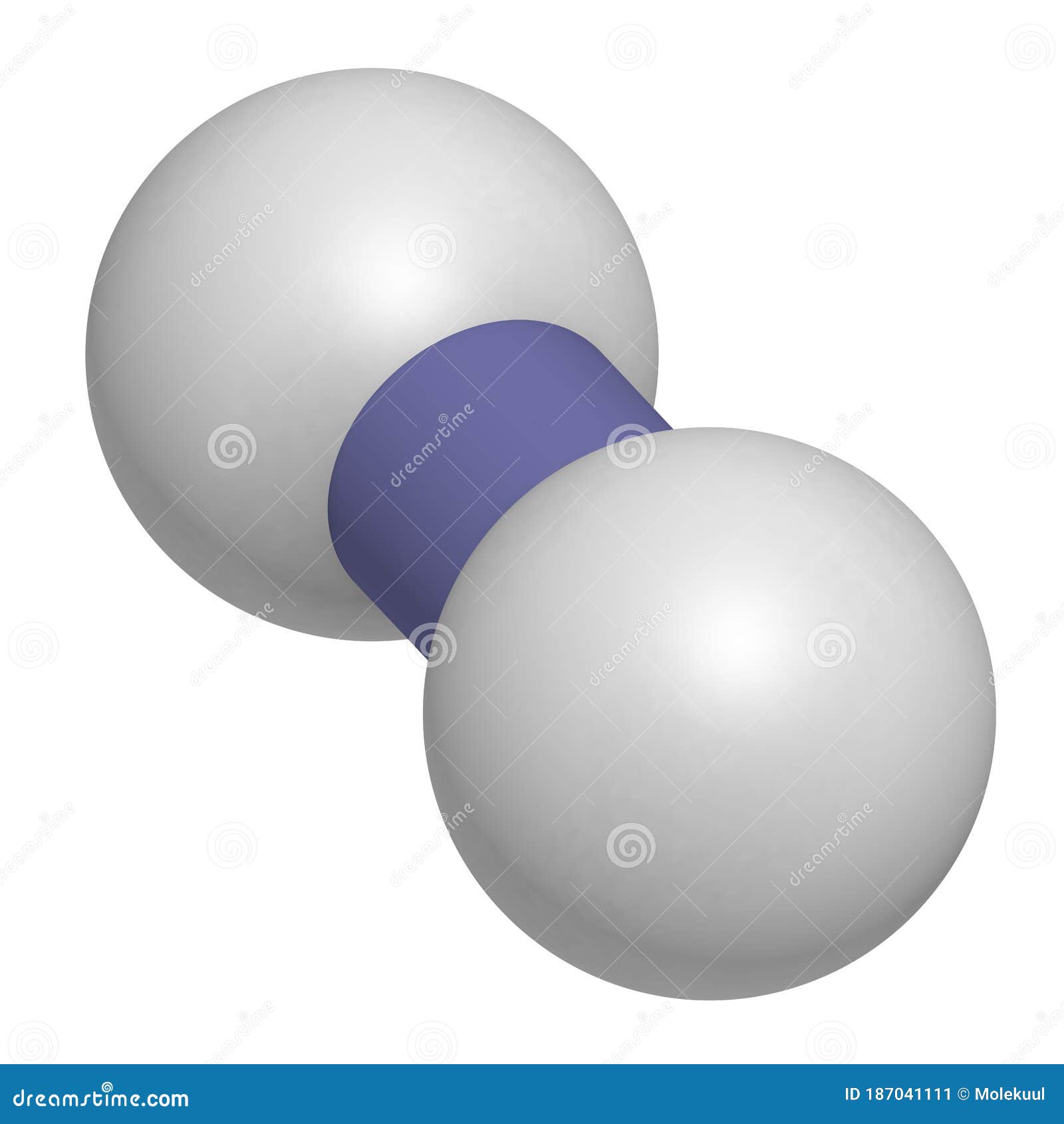 Hydrogen Gas H2 Molecule. 3D Rendering. Stock Illustration ...