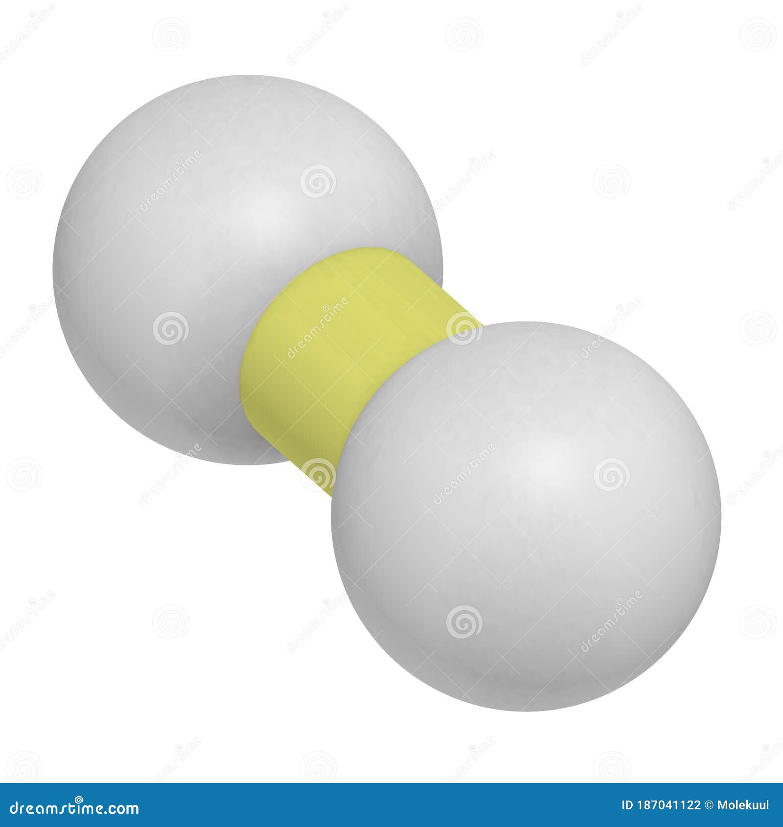 Hydrogen Gas H2 Molecule. 3D Rendering. Stock Illustration ...