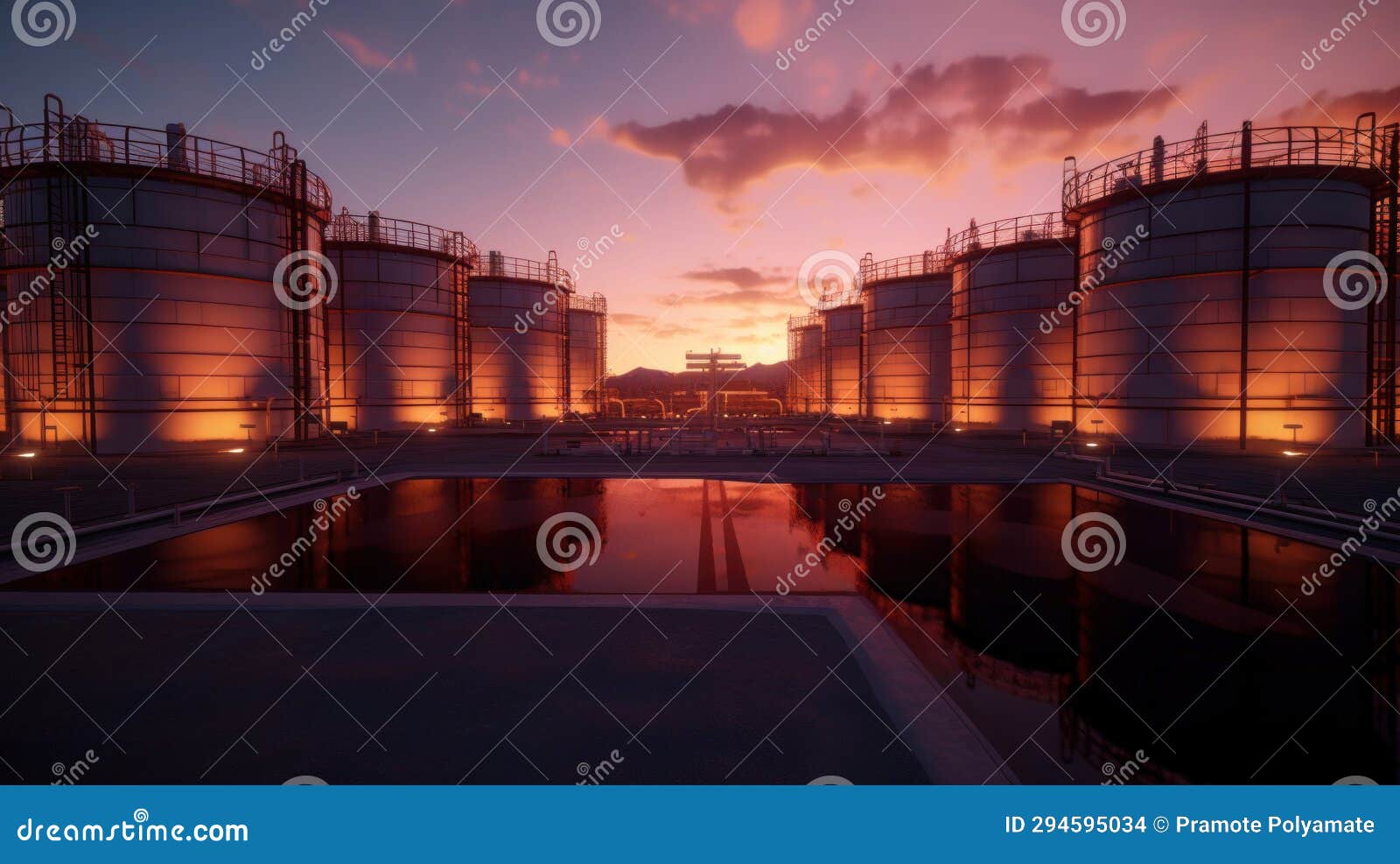 Hydrogen Gas Storage Tanks in Plant Stock Photo - Image of district ...