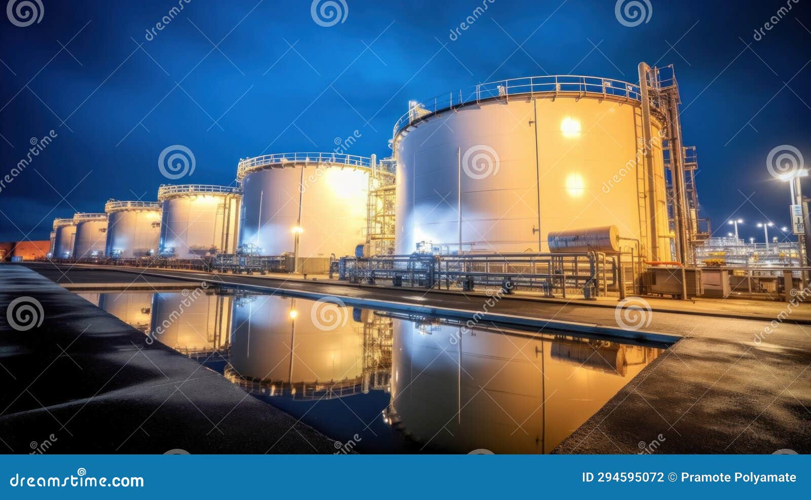 Hydrogen Gas Storage Tanks in Plant Stock Photo - Image of industry ...