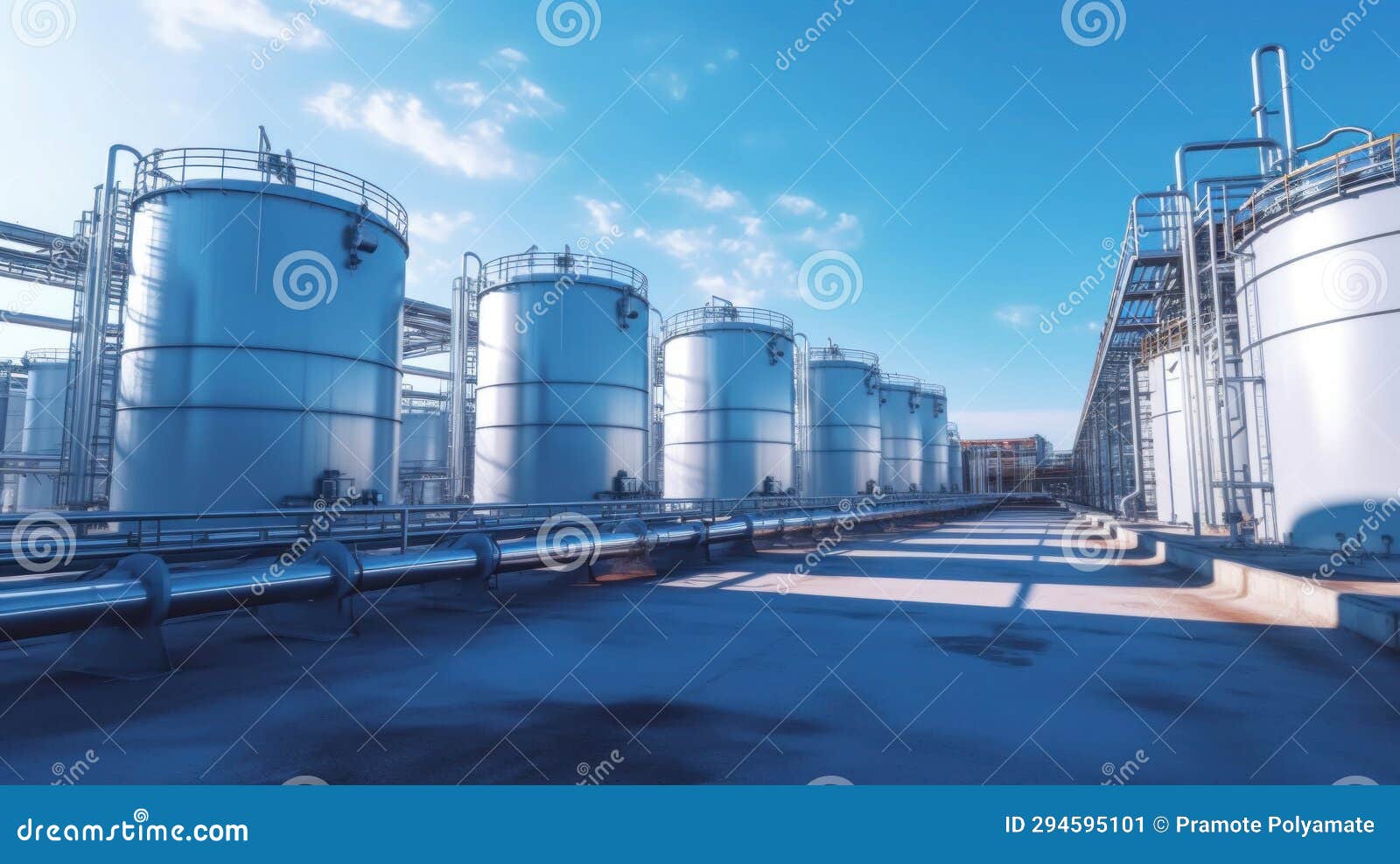 Hydrogen Gas Storage Tanks in Plant Stock Image - Image of power, tank ...