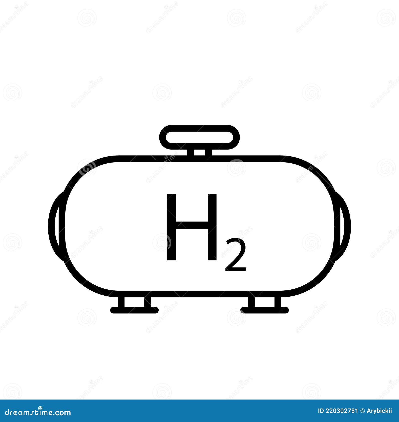Hydrogen Gas Tank Line Icon Stock Vector - Illustration of industry ...