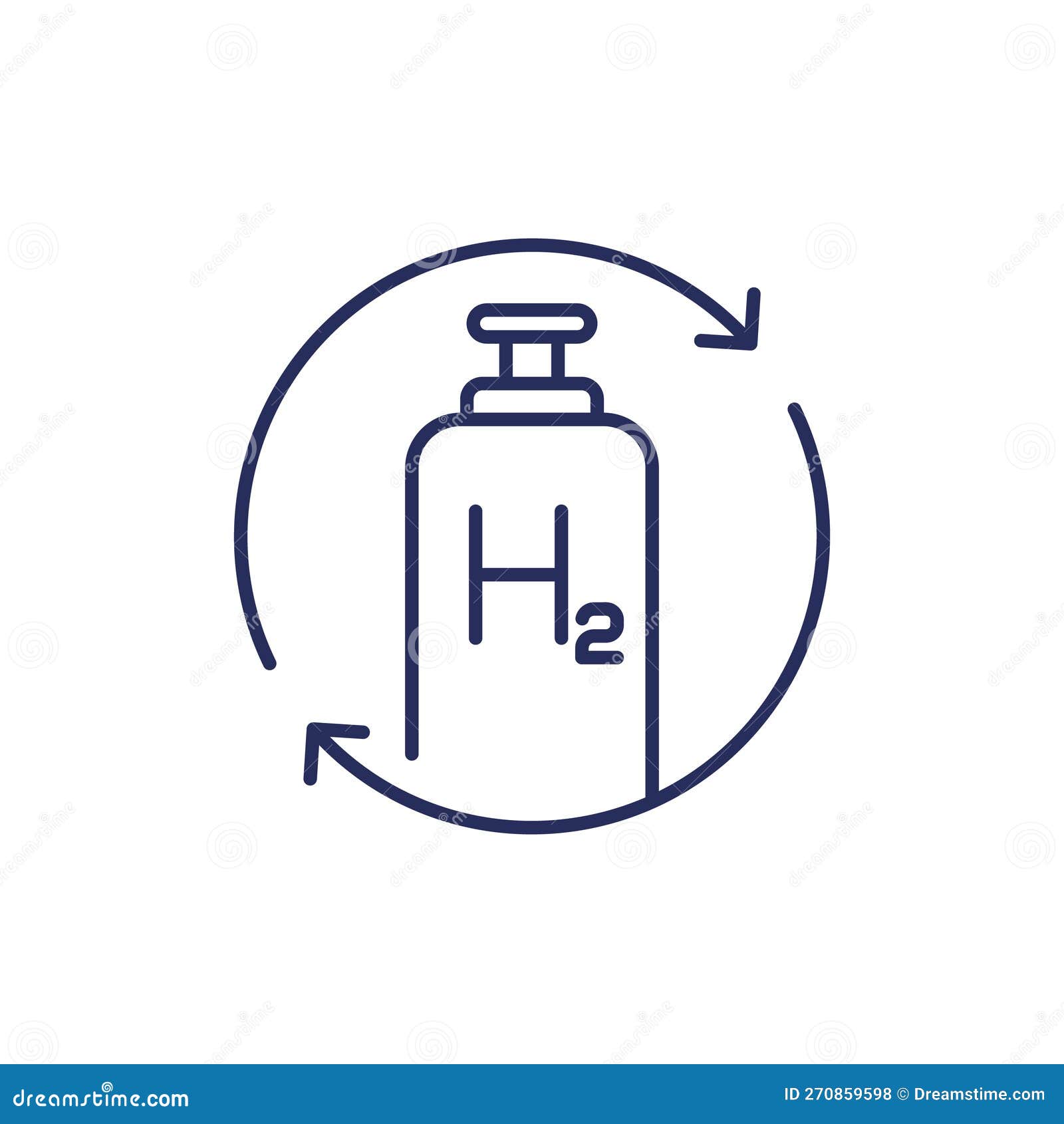 Hydrogen Gas Tank Refill Line Icon Stock Vector - Illustration of ...
