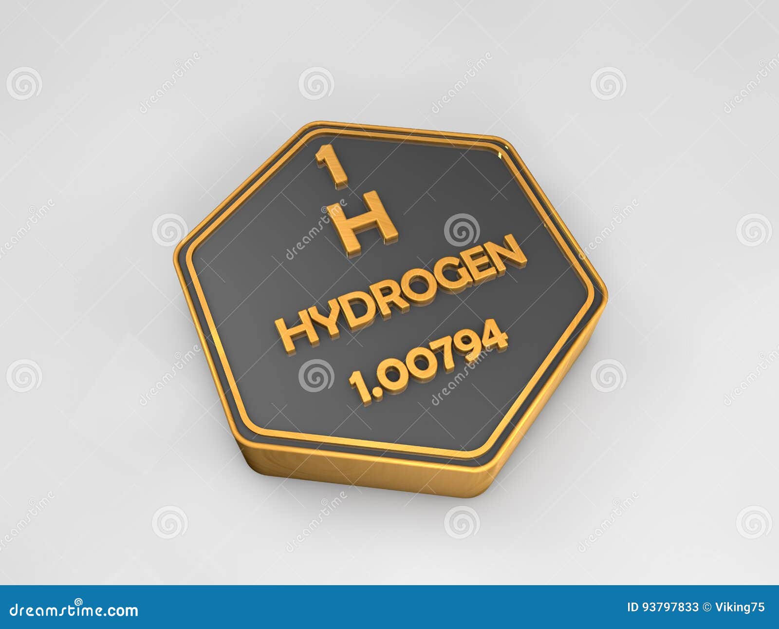 Hydrogen - H - Chemical Element Periodic Table Hexagonal Shape Stock ...