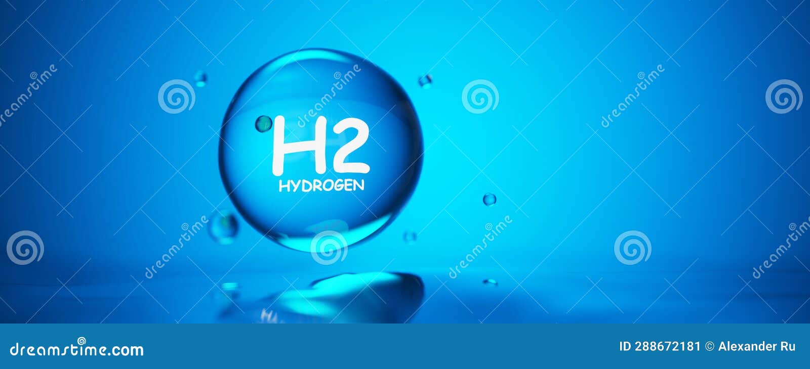 Hydrogen H2. Chemical Model. Concept of Hydrogen H2. Renewable Eco ...