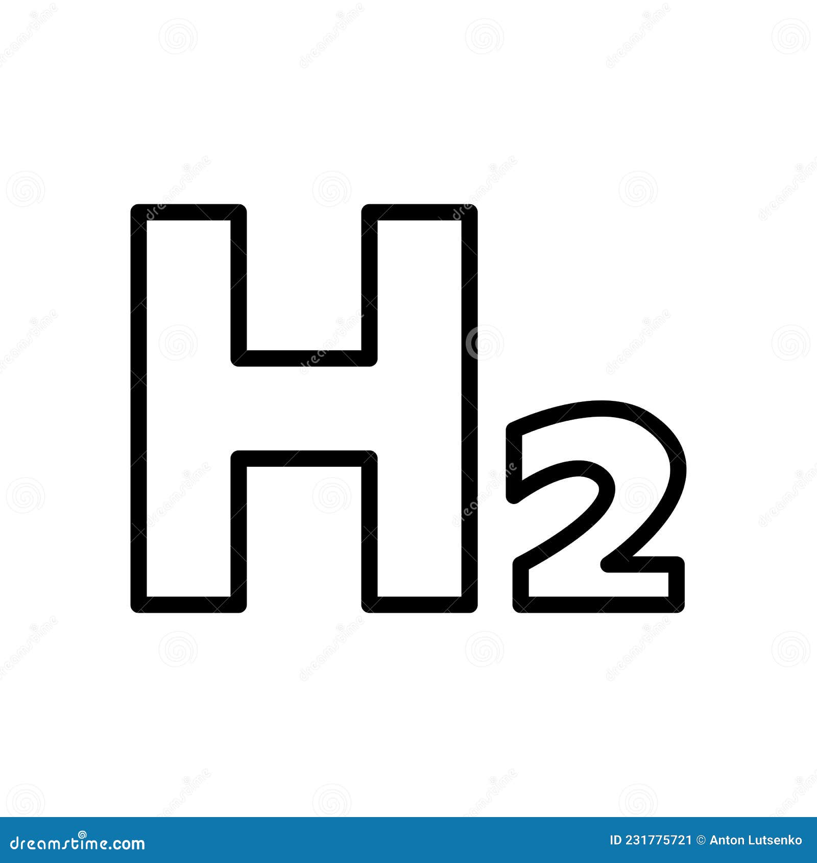 Hydrogen H2 Icon Text Symbol on a White Background Stock Vector ...