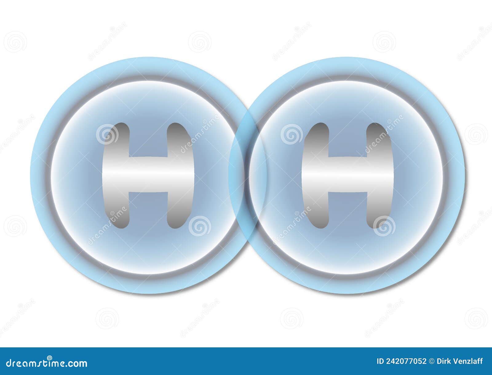 Hydrogen H2 Illustration In Light Colors Royalty-Free Cartoon ...