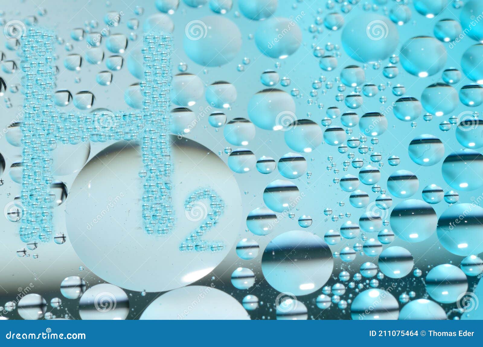 Hydrogen H2 Letters with Many Bubble in Oil Stock Photo - Image of ...