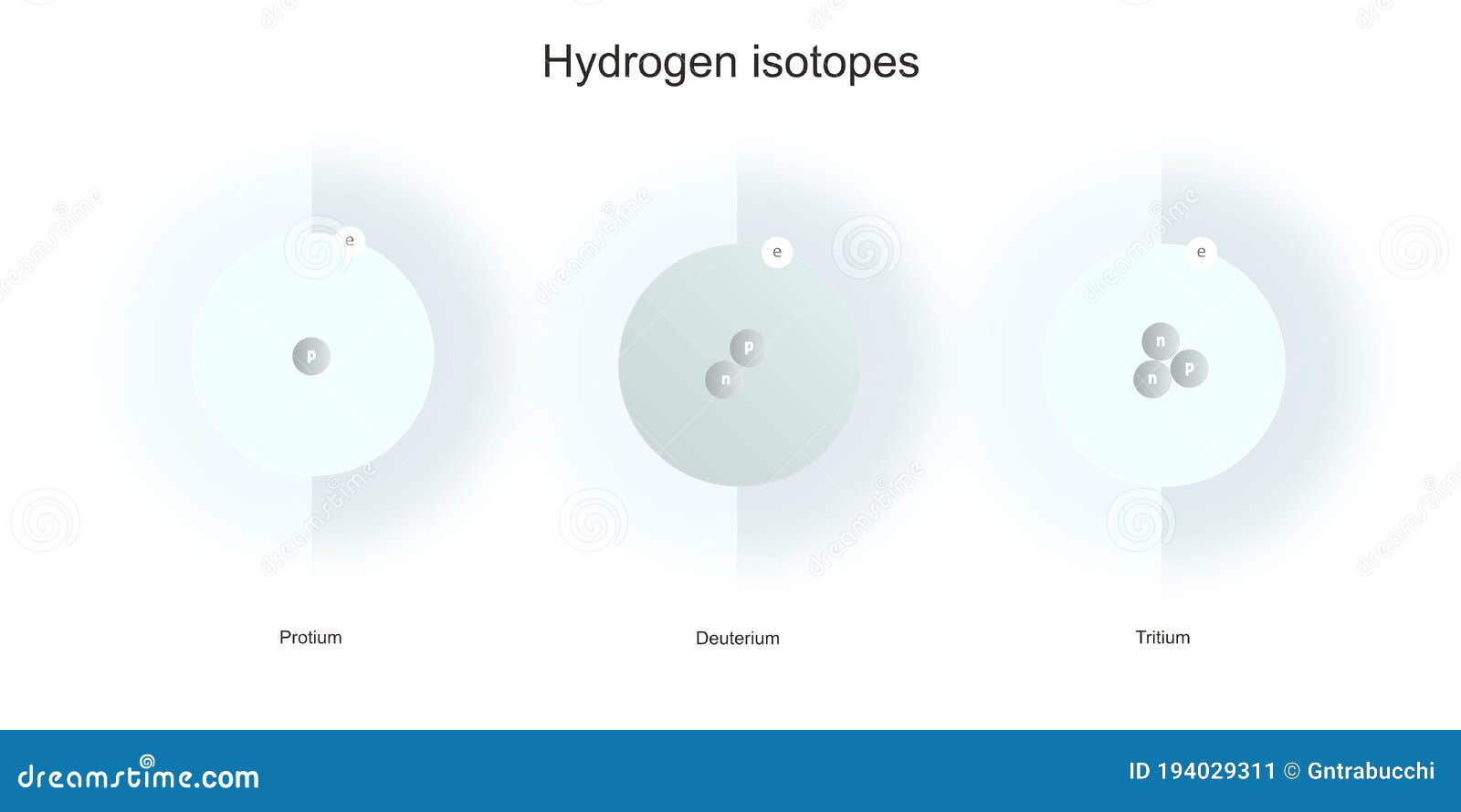 Hydrogen Isotopes. Atomic Structure Cartoon Vector | CartoonDealer.com ...