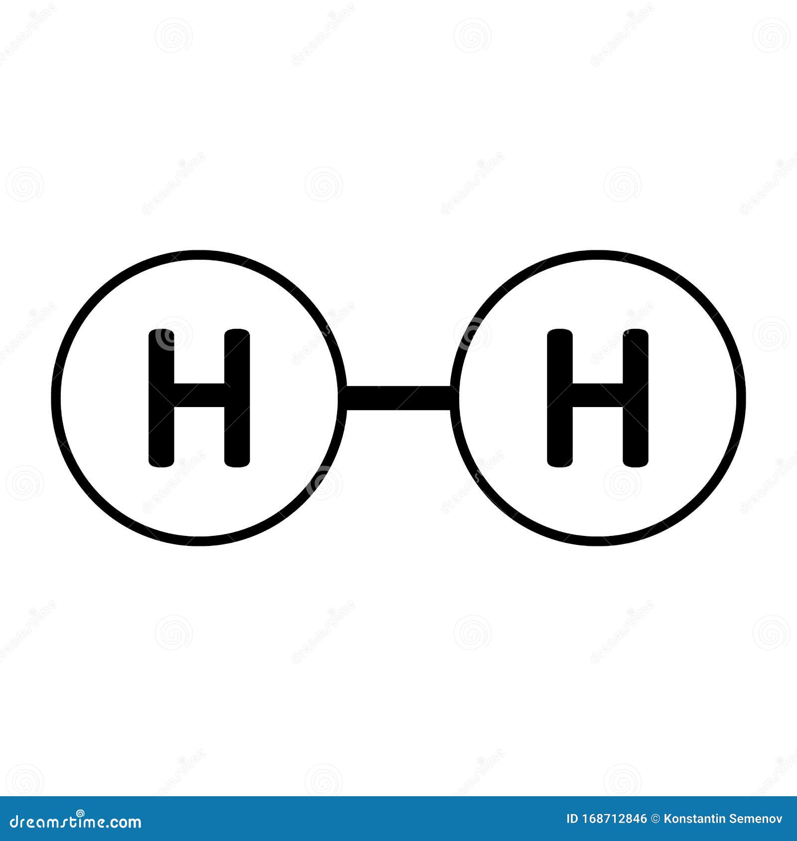Hydrogen molecule icon stock illustration. Illustration of chemistry ...