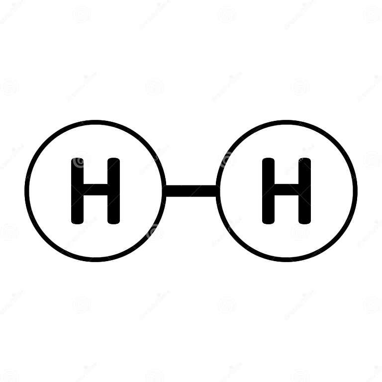 Hydrogen molecule icon stock illustration. Illustration of chemistry ...
