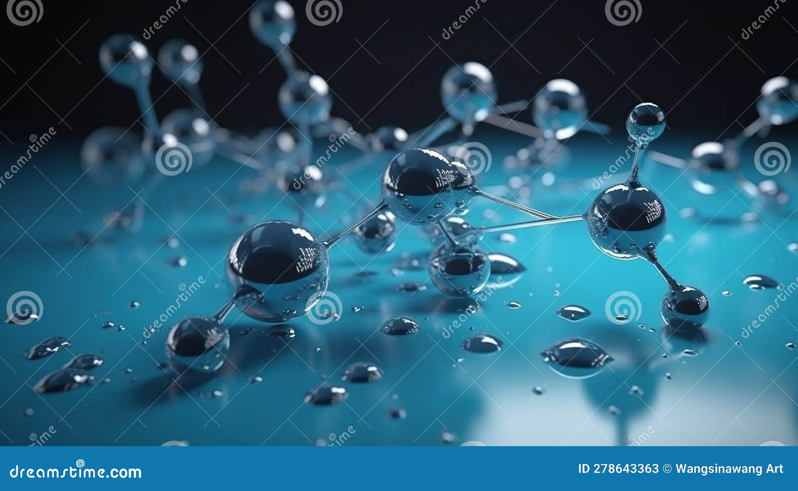 Hydrogen Molecules, AI Generated Stock Illustration - Illustration of ...