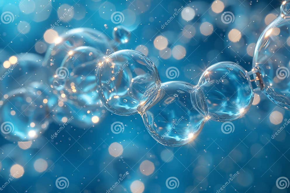 Hydrogen Molecules on Blue Background Scientific Texture and Design for ...