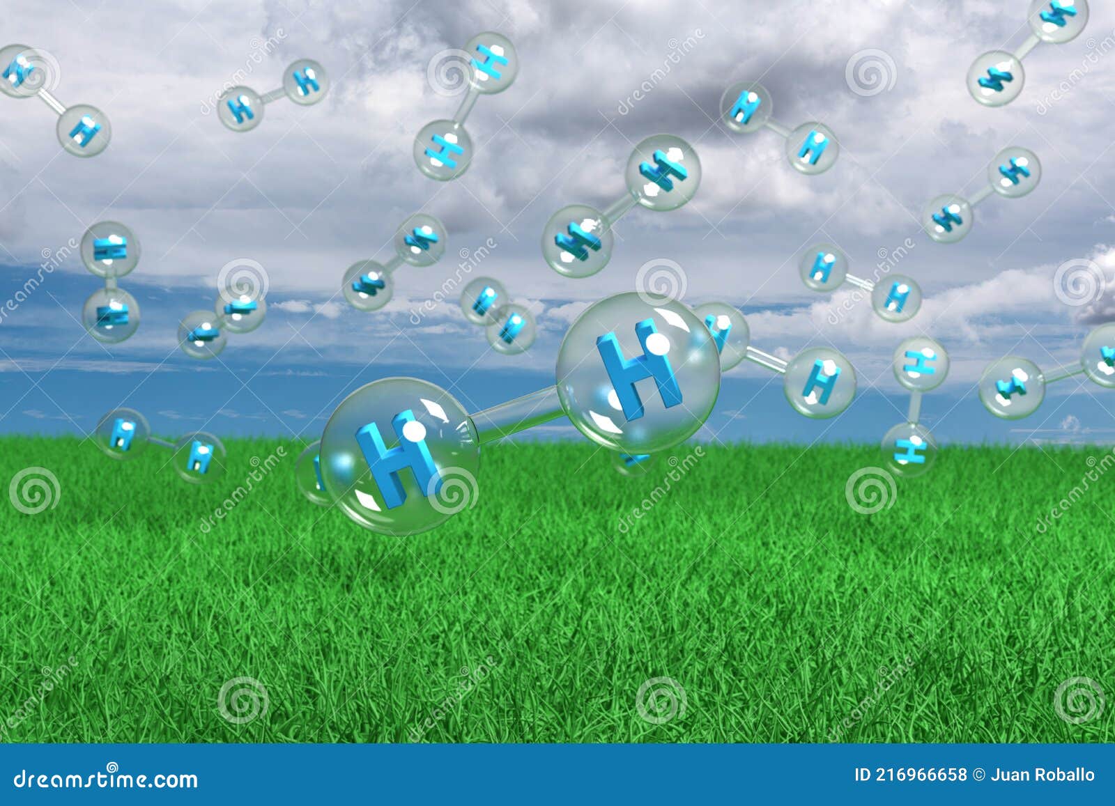 Floating Hydrogen H2 Molecule Models Royalty-Free Illustration ...