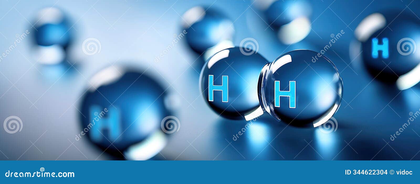 Hydrogen Molecules Floating In A Scientific Illustration ...