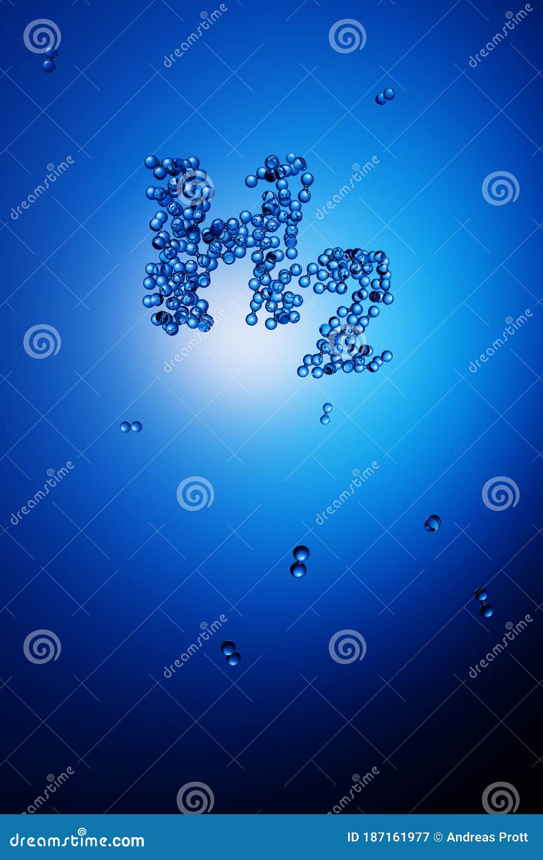 Hydrogen Molecules H2 Forming the Letters `H2` in Front of Blue ...
