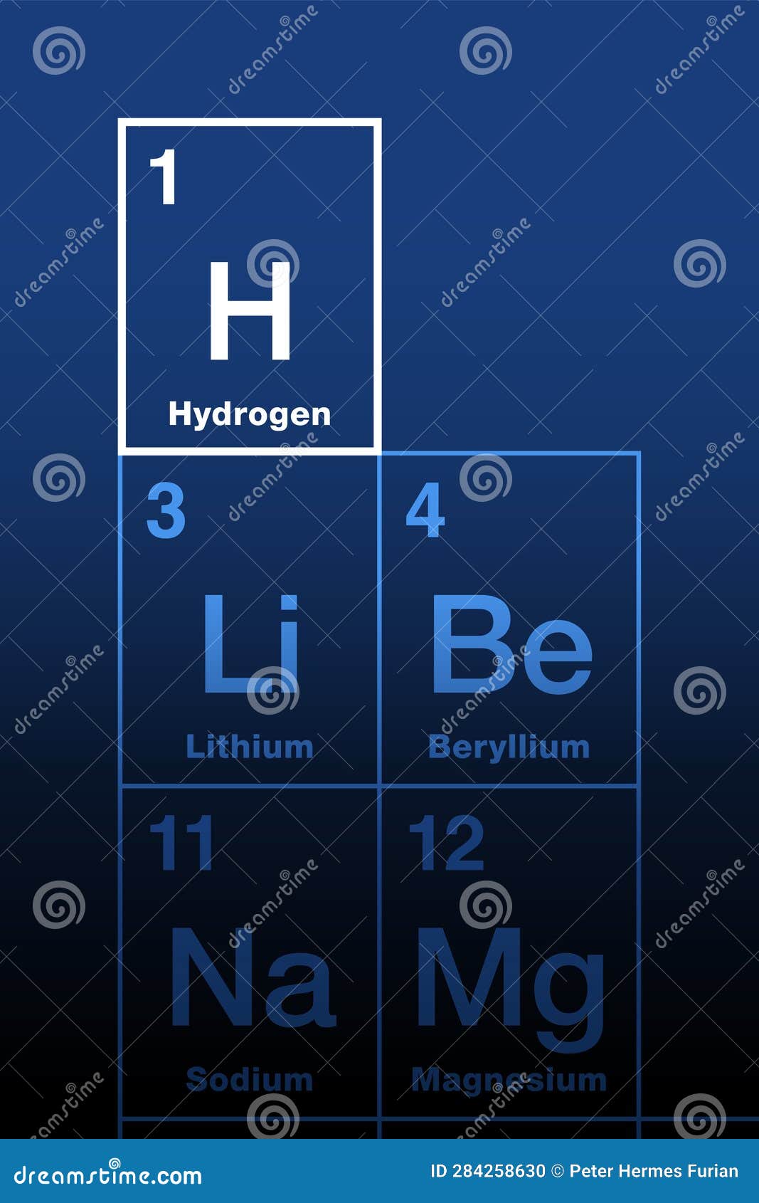 Hydrogen, Chemical Element on the Periodic Table, with Symbol H Stock ...