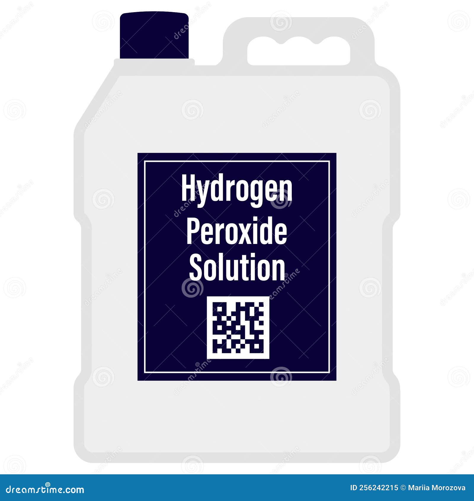 Hydrogen Peroxide in a Big Plastic Bottle with QR Code Stock Vector ...