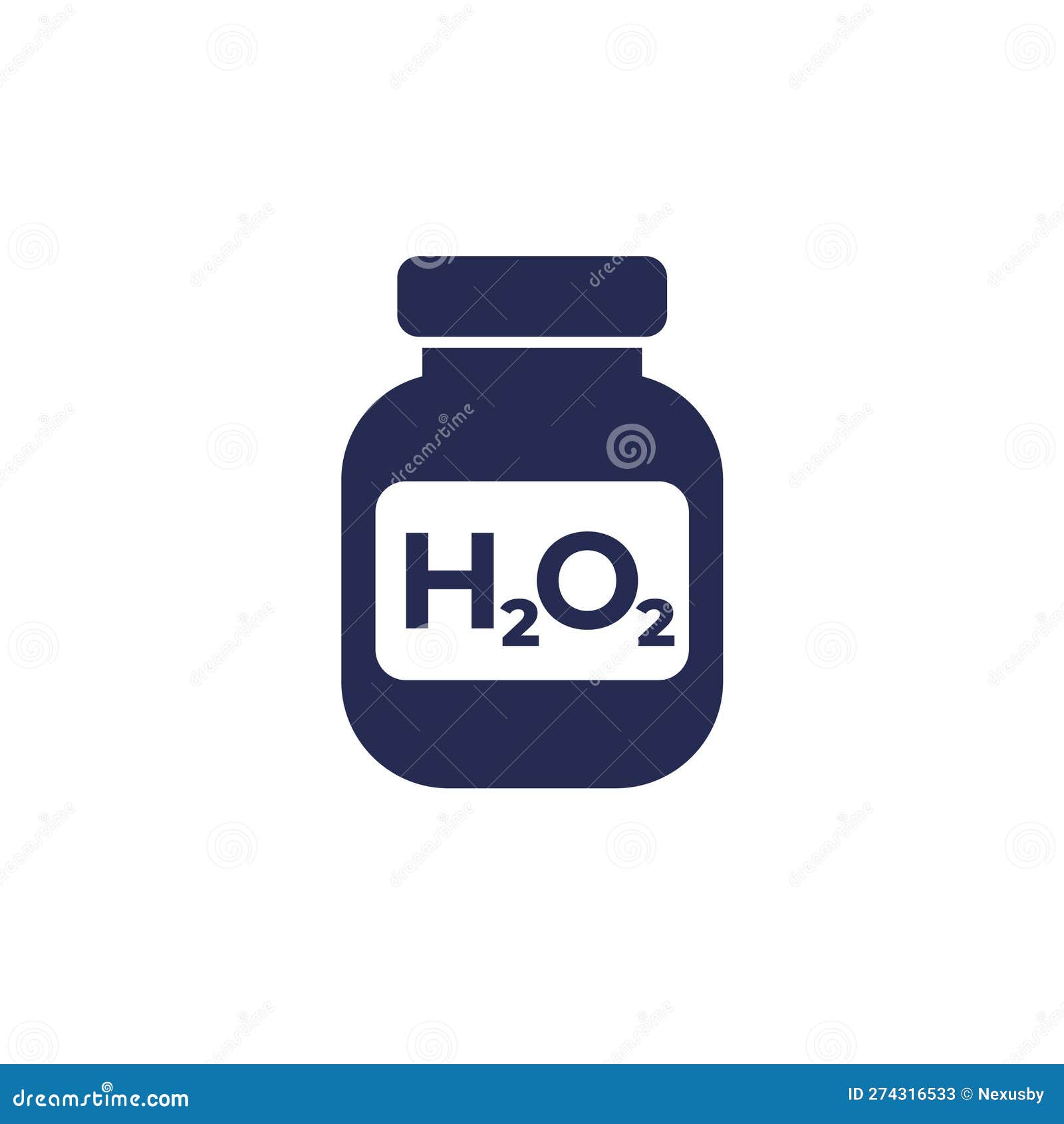 Hydrogen Peroxide in a Bottle Icon on White Stock Vector - Illustration ...