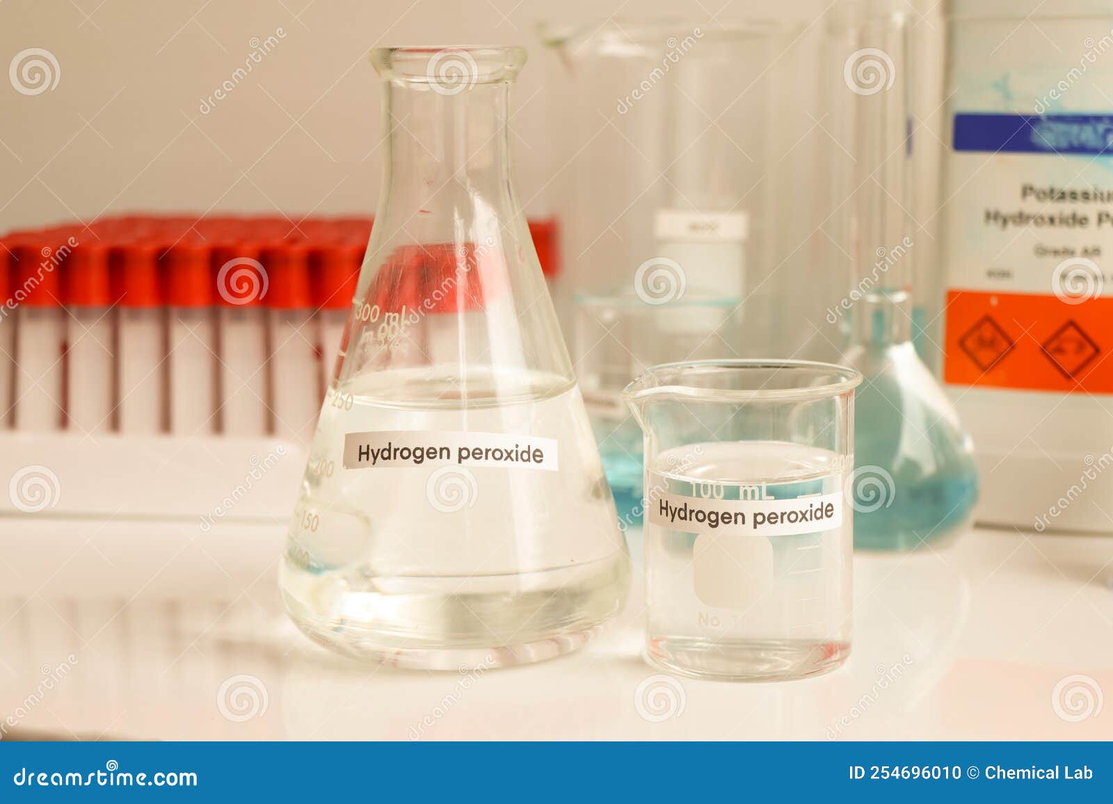 Hydrogen Peroxide in Glass, Chemical in the Laboratory Stock Photo ...
