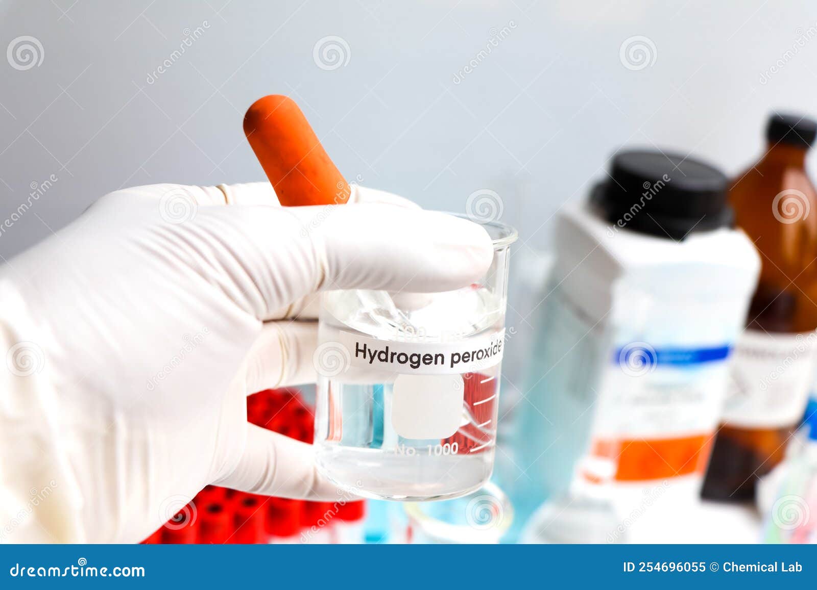 Hydrogen Peroxide in Glass, Chemical in the Laboratory Stock Image ...