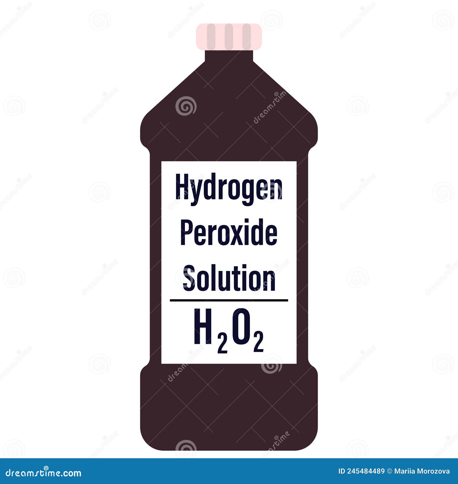 Hydrogen Peroxide Solution in a Black Big Plastic Bottle Stock Vector ...