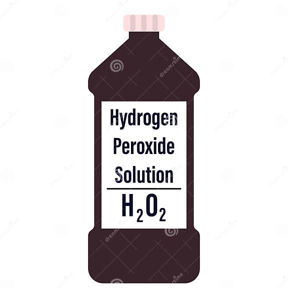 Hydrogen Peroxide Solution in a Black Big Plastic Bottle Stock Vector ...