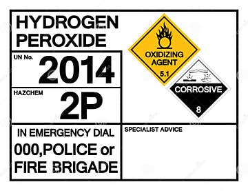 Hydrogen Peroxide UN2014 Symbol Sign, Vector Illustration, Isolate on ...