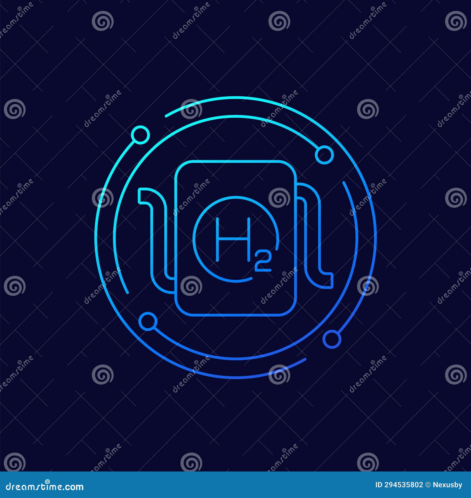 Hydrogen Power System Icon, H2 Energy Source Stock Vector ...