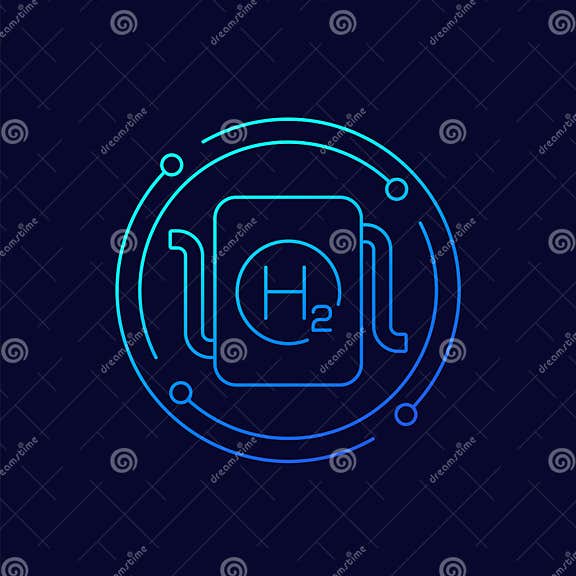 Hydrogen Power System Icon, H2 Energy Source Stock Vector ...