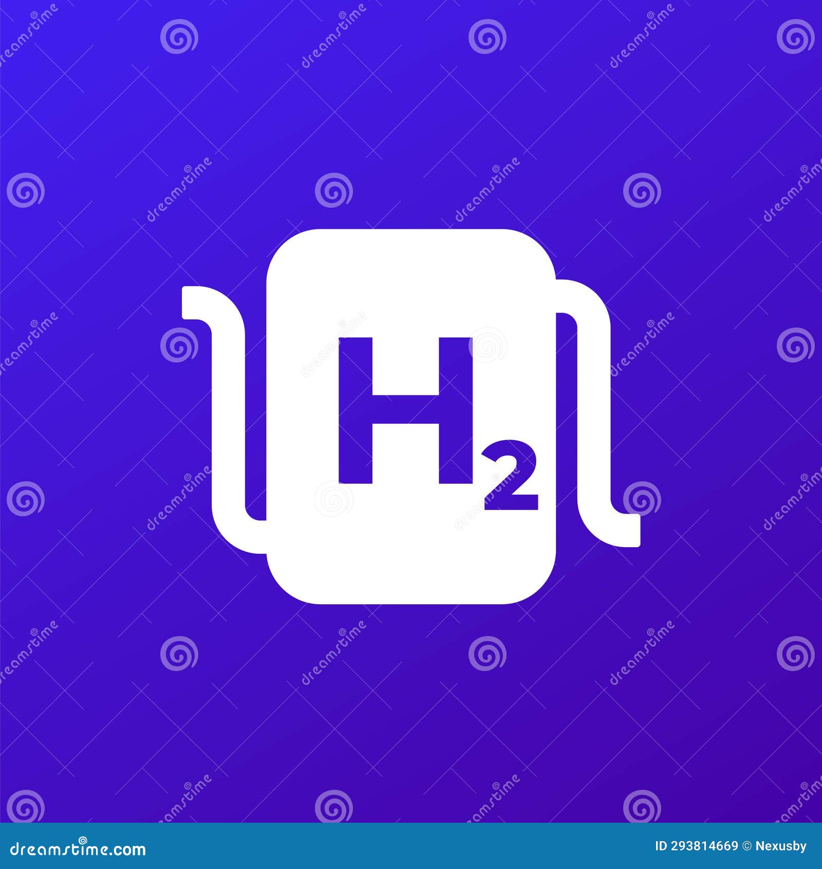 Hydrogen Power System Icon, H2 Energy Source Cartoon Vector ...