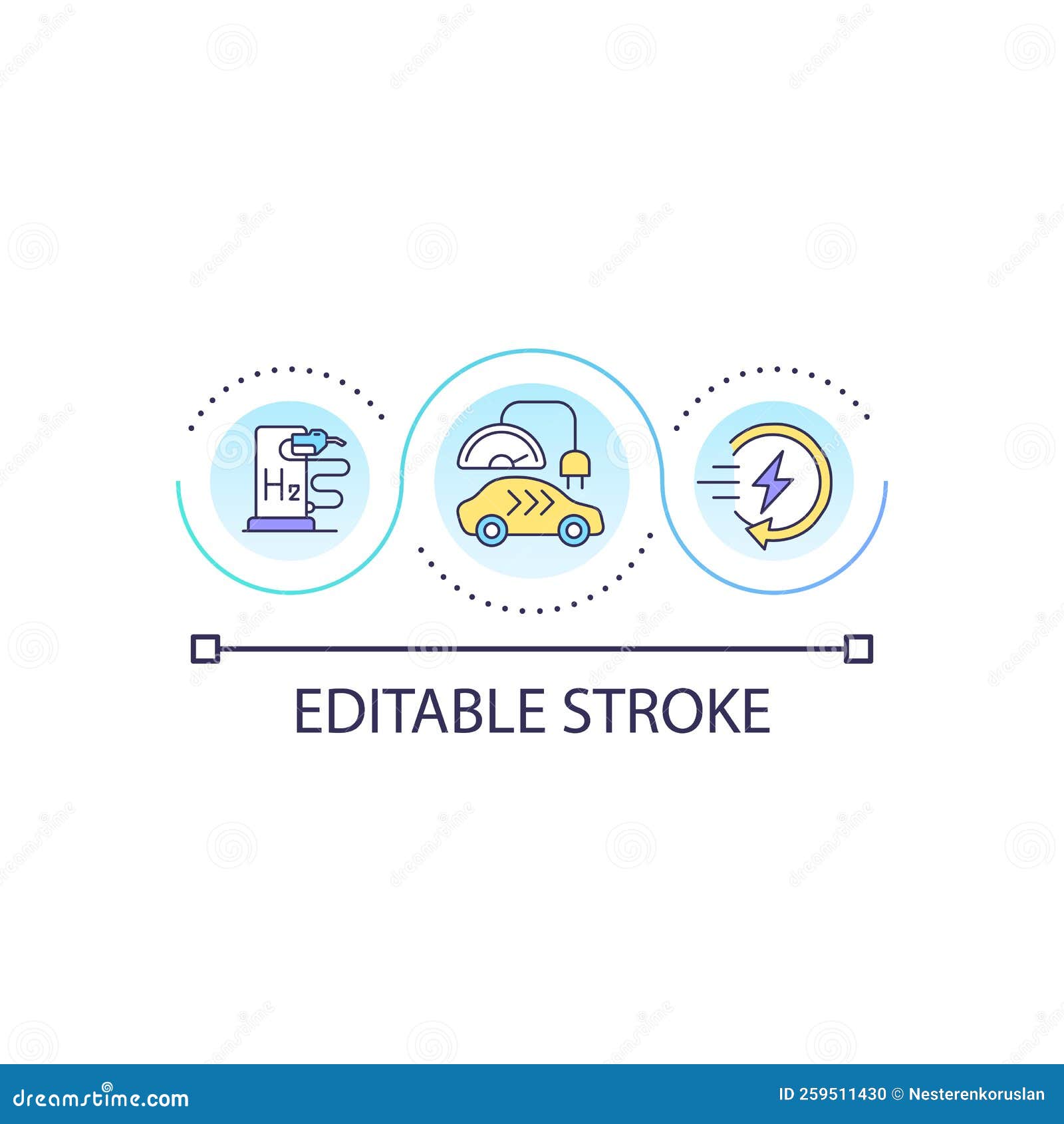 Hydrogen Powered Charging Station Loop Concept Icon Stock Vector ... Hydrogen Powered Charging Station Loop Concept Icon Stock Vector ...