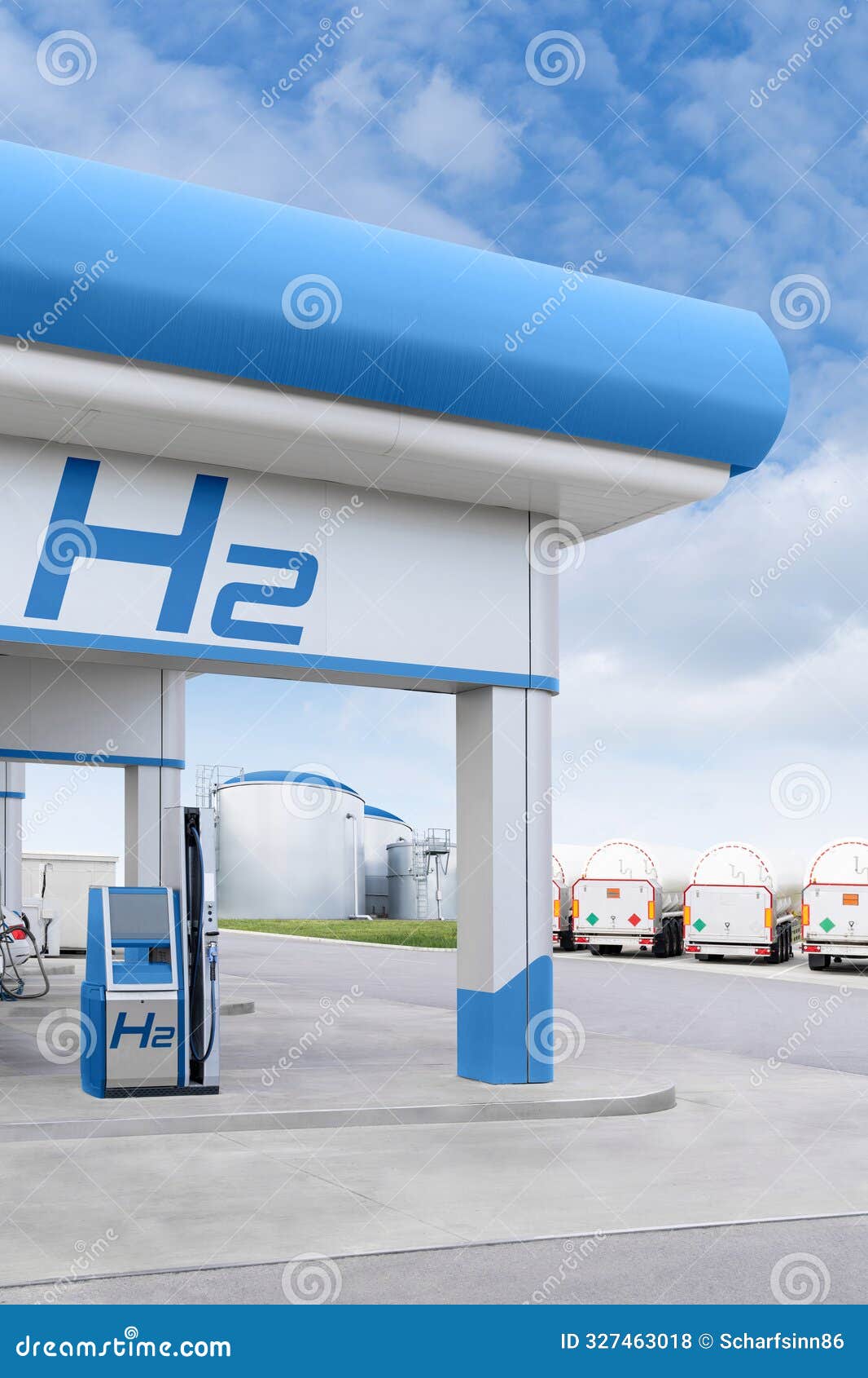 Hydrogen Refueling Stations Are Prominently Featured With Vibrant ...