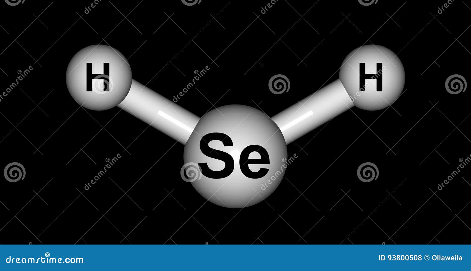 Hydrogen Selenide Molecular Structure Isolated on Black Stock ...