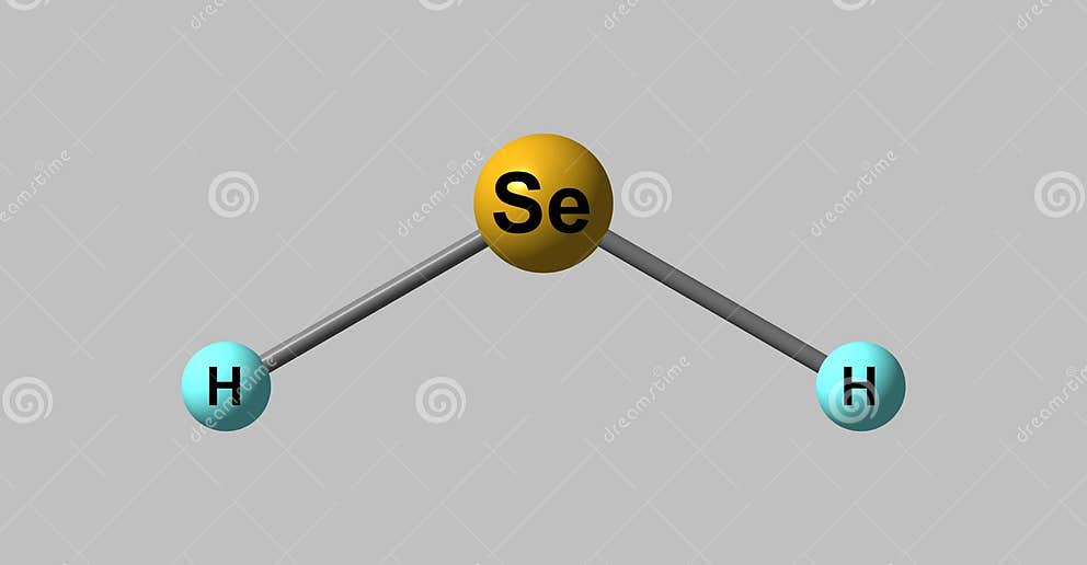 Hydrogen Selenide Molecular Structure Isolated on Grey Stock ...