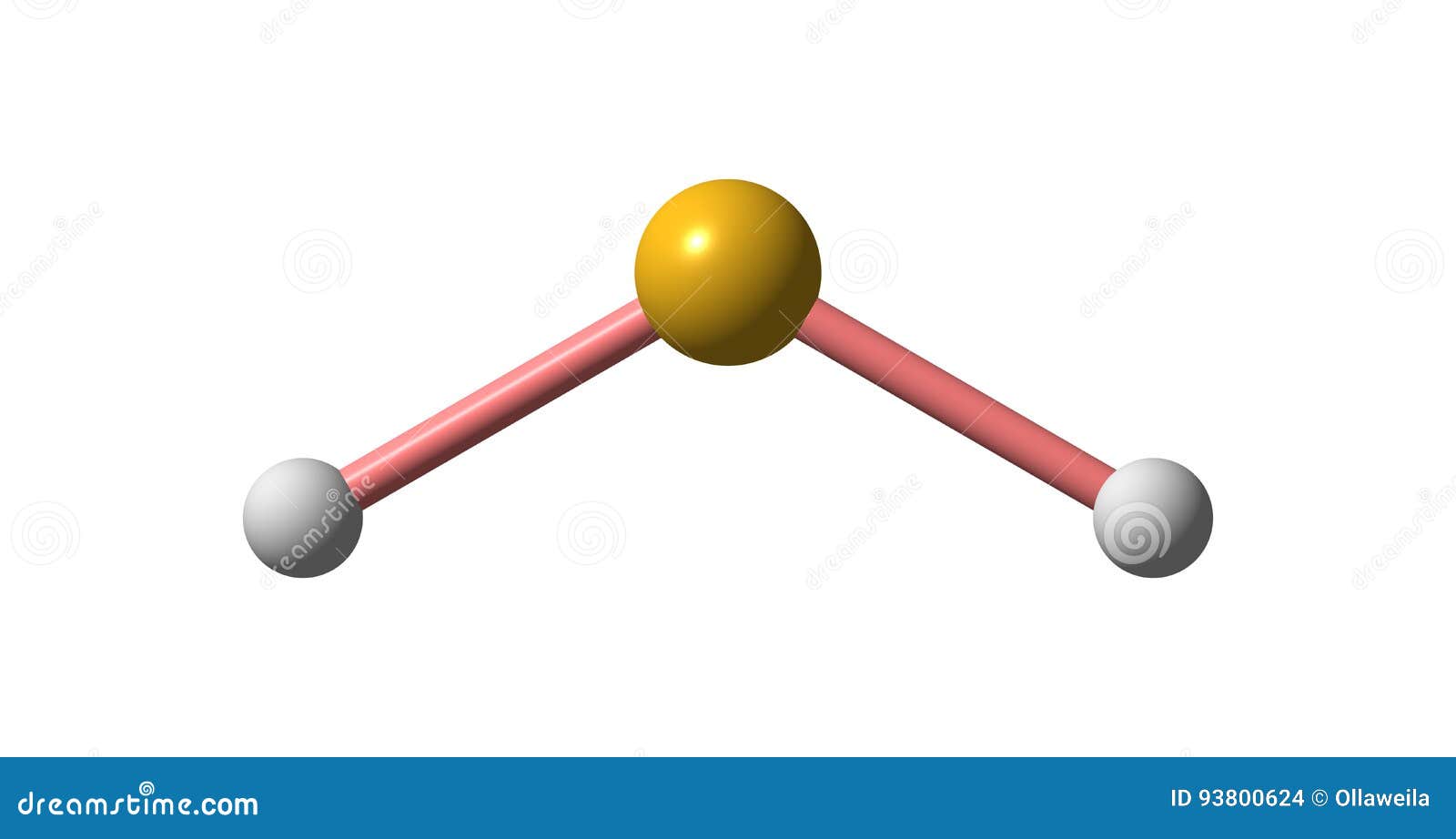 Hydrogen Selenide Molecular Structure Isolated on White Stock ...