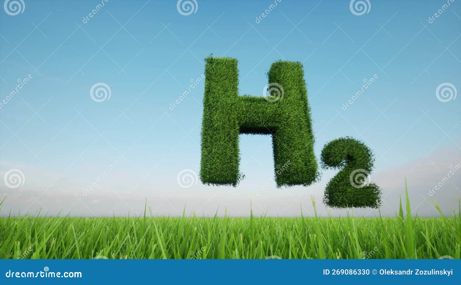 Hydrogen 3D Sign Or Logo Concept Placed On Blue Surface With Copy Space ...