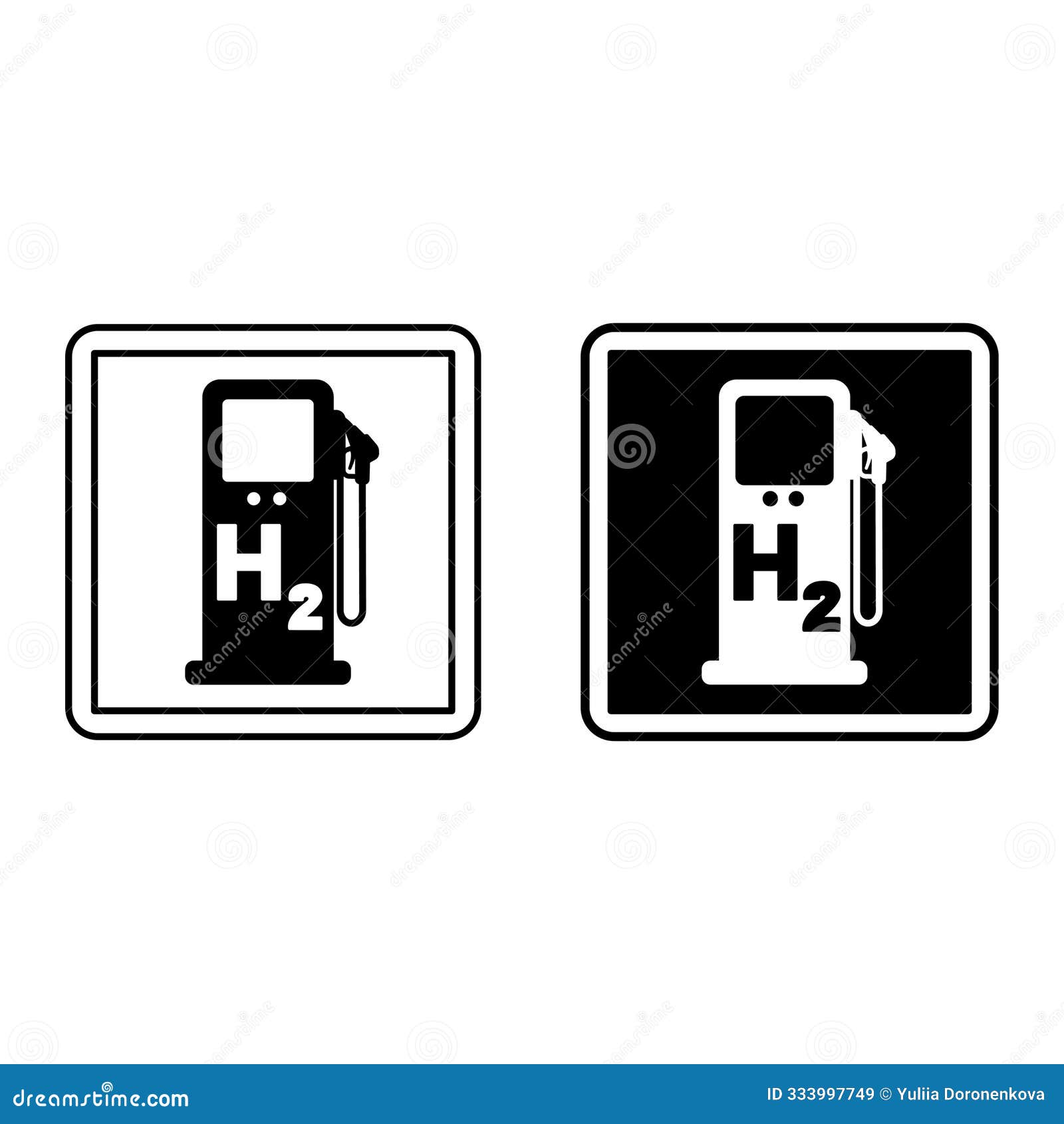 Hydrogen Station Signs. stock vector. Illustration of vector - 333997749