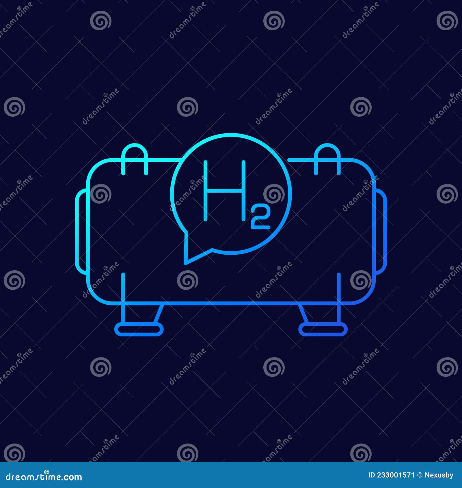Hydrogen Storage, Gas Tank Line Icon, Vector Stock Vector ...