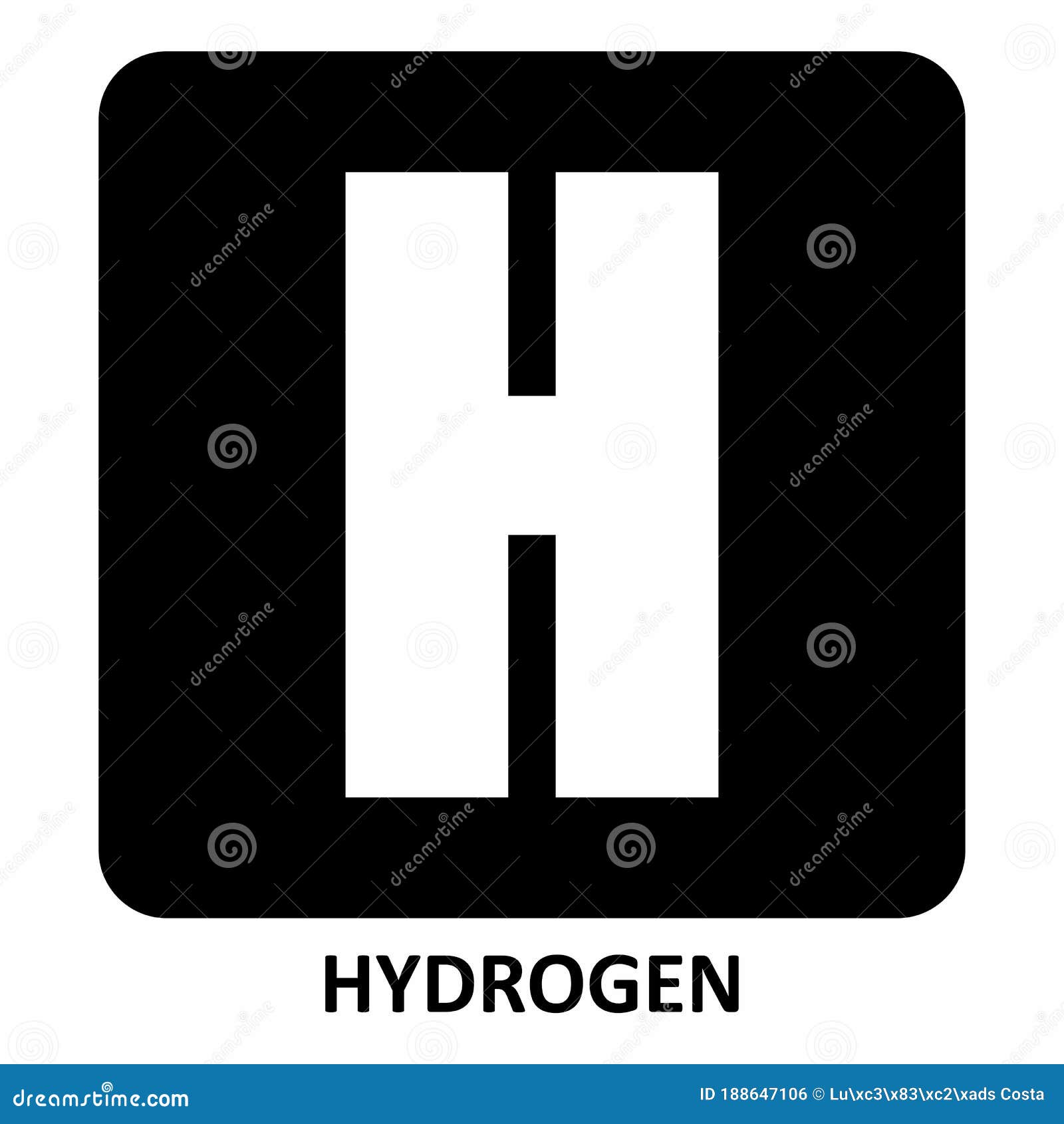 Hydrogen Symbol. Chemical Element Of The Periodic Table. Vector Stock ...