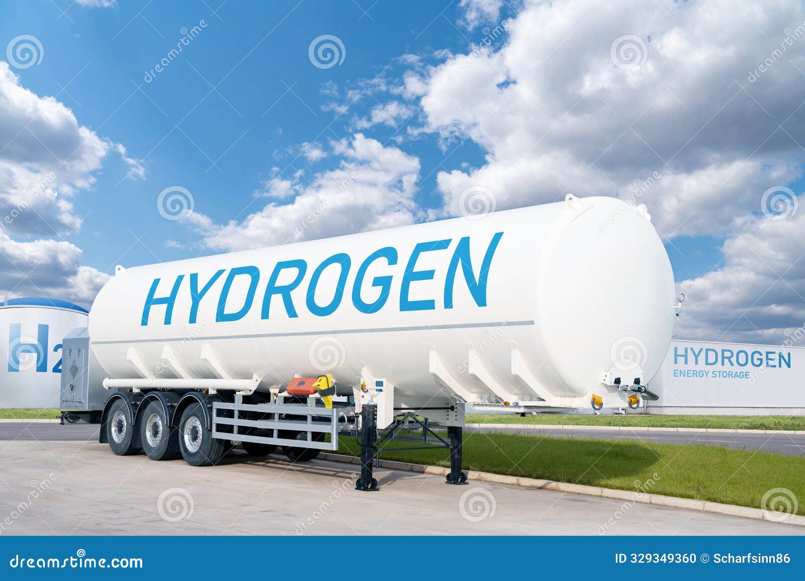 Hydrogen Tank Trailer. Hydrogen Transportation Concept Stock Photo ...