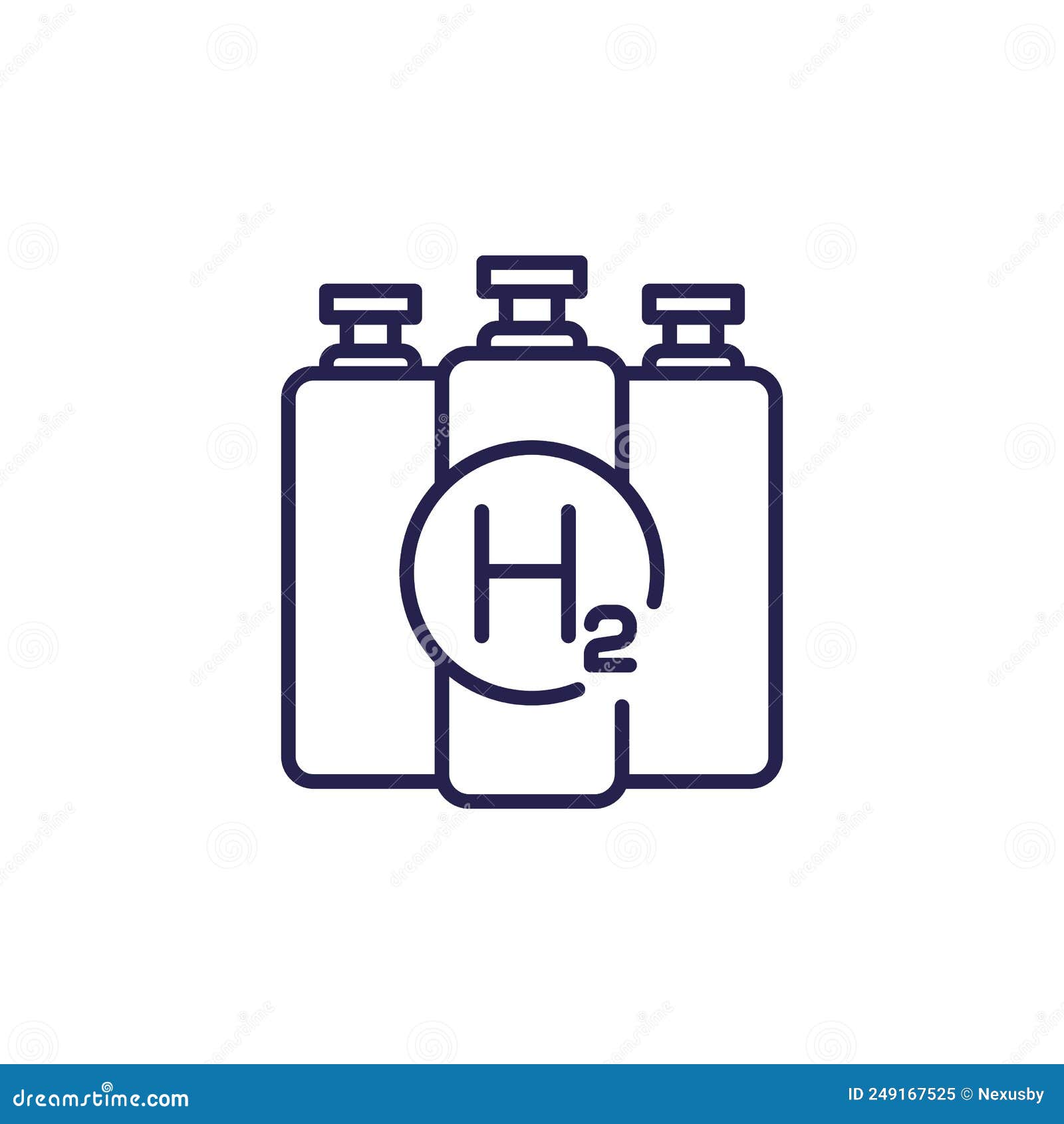 Hydrogen Tanks Icon, H2 Storage Line Vector Stock Vector - Illustration ...