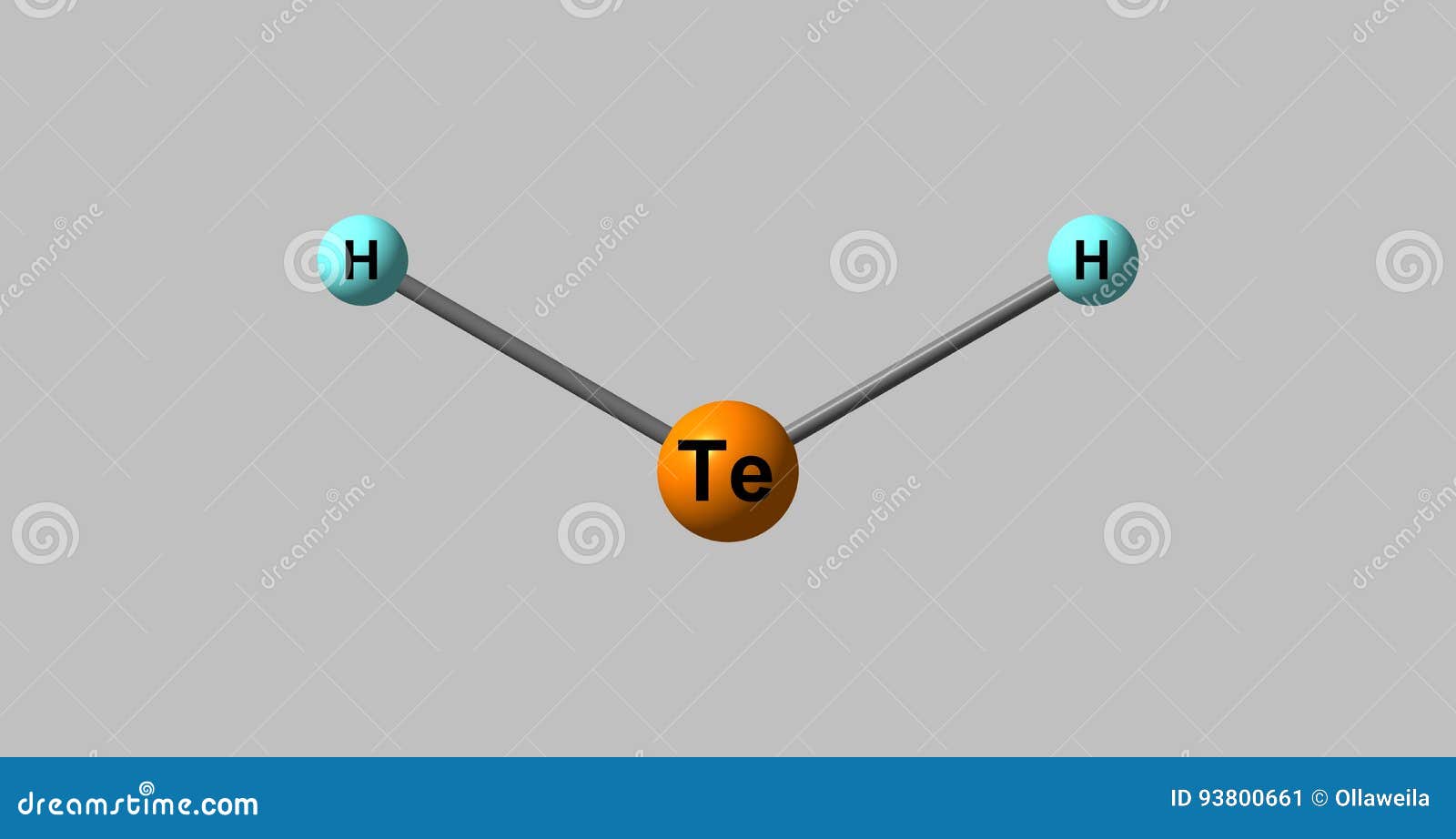 Hydrogen Telluride Molecular Structure Isolated on Grey Stock ...