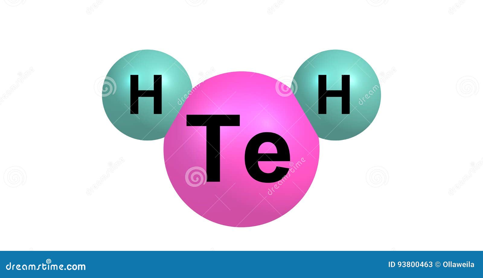 Hydrogen Telluride Molecular Structure Isolated On White Stock ...