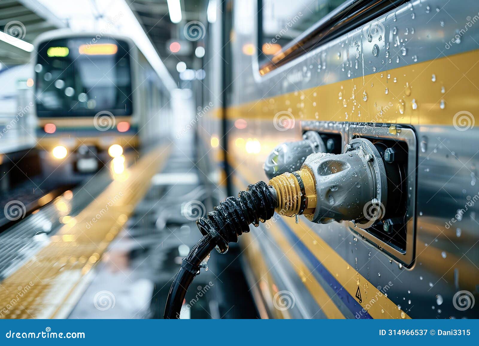 Hydrogen Train Refueling with Eco-Friendly Fuel Stock Illustration ...